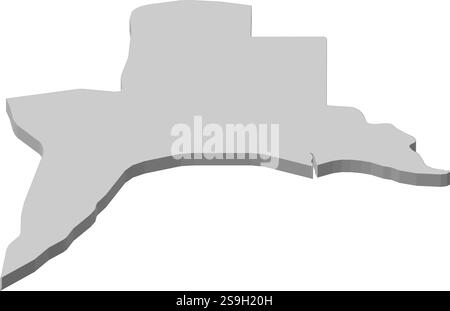 Map of Iraq as a gray piece., Basra is highlighted in red Stock Vector ...