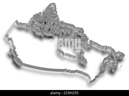 Map of Canada, the Contour is designed as a wall Stock Vector Image ...
