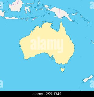 Map of Australia, highlighted on the world map, Australia on the world ...