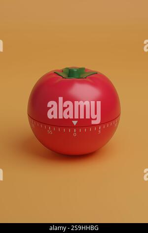 Tomato shaped kitchen timer isolated on white background. Pomodoro ...