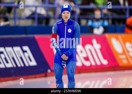 CALGARY, CANADA - JANUARY 26: Ying-Chu Chen of Chinese Taipei competing ...