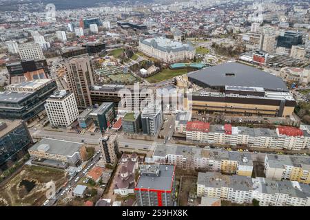 Drone view over Iasi urban cityscape, Romania Stock Photo - Alamy