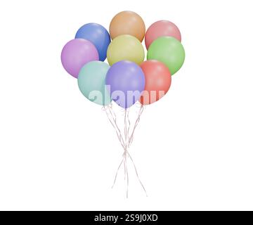Balloons multicolored birthday party glossy decoration. Holiday balloon ...