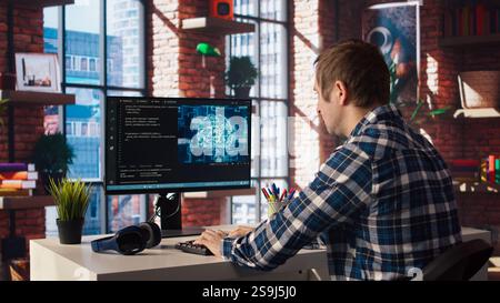 Teleworking programmer using computer for artificial intelligence computing through self ...