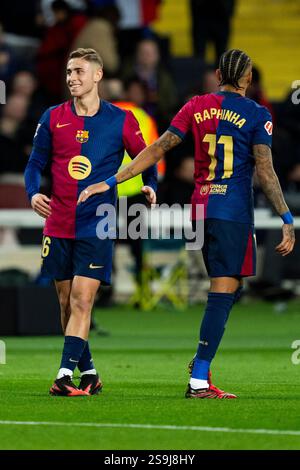 Raphina (FC Barcelona) celebrates with his teammate Lamine Yamal (FC ...