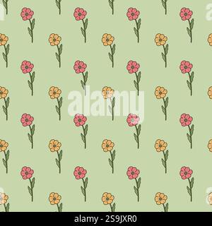 Simple floral seamless pattern with flowers for fabrics and cards and ...