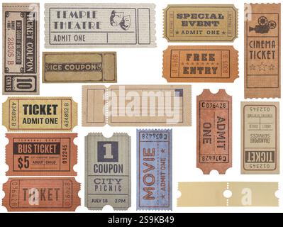 old entry ticket with serial number Stock Photo - Alamy