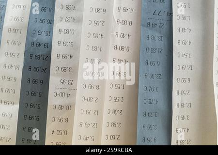 shopping receipt stacks background Stock Photo - Alamy