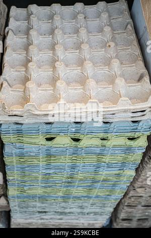 stack of chicken egg tray made from durable recycle paper material ...