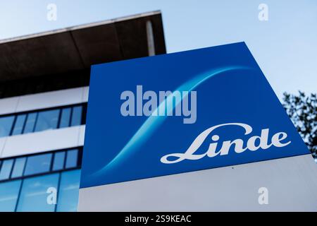 Pullach, Germany. 26th Jan, 2025. The logo and lettering of the ...