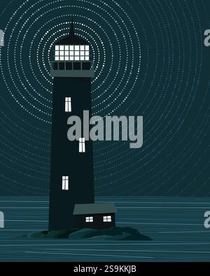 Vector Lighthouse tower background illustration Stock Vector Image ...