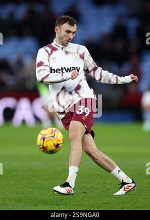 Birmingham, UK. 26th Jan, 2025. West Ham's Oliver Scarles during the ...