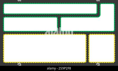 Scallop edged frame template set. Bento collage grid shapes. Geometry ...
