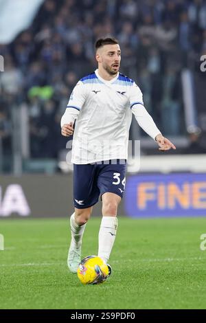 Lazio's Spanish defender Mario Gila controls the ball during Coppa ...