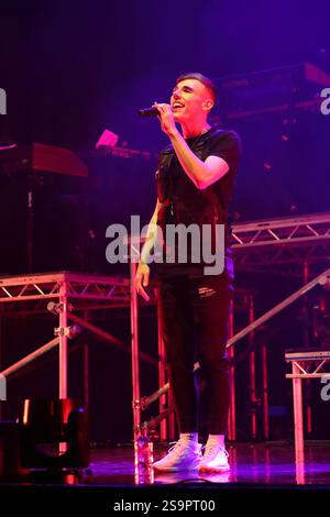 Asher Knight performs at An evening with Will Young at the Apollo ...