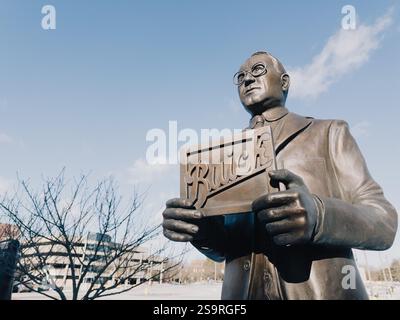 A statue, by sculptor Joe Rundell, of Buick Motor Car Company founder ...