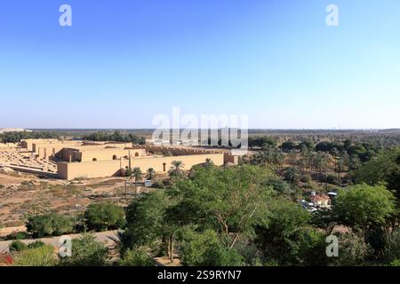 the Upper view of the ancient city of Babylon from former Saddam ...