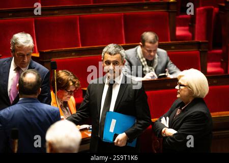 French Justice Minister Gerald Darmanin leaves following the weekly ...