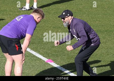 England assistant coach Andrew Strawbridge during a training session at ...