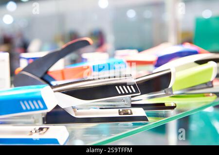 Stationery staplers on a shop window Stock Photo - Alamy