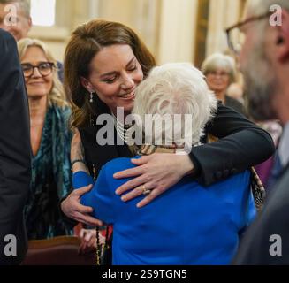 The Princess of Wales meets Yvonne Bernstein during a ceremony at ...
