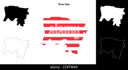 River Gee County (Counties of Liberia, Republic of Liberia) map vector ...