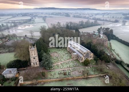 Berkeley Castle with the church of St Mary the Virgin, Gloucestershire ...