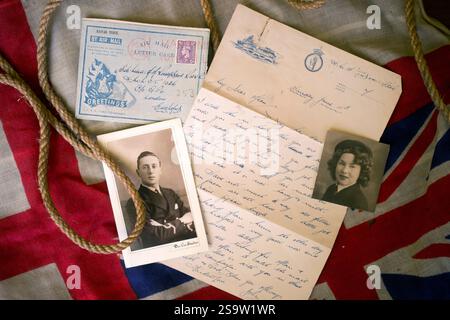 Still life of WWII family memorabilia Stock Photo - Alamy