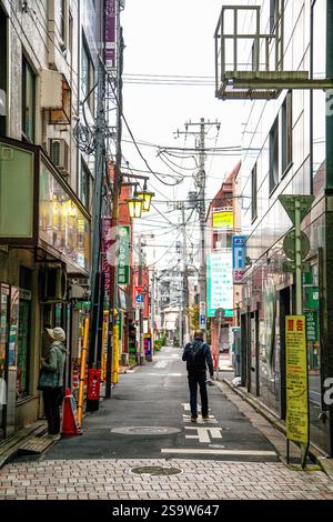 Japanese street view in the Akabane district of Tokyo, Japan Stock ...