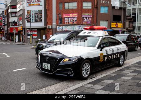 A Japanese police car parked outside Akabane station in Tokyo, Japan ...