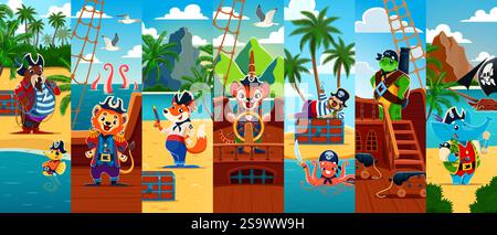 Cartoon pirate elephant with treasure chest and coloring page version ...