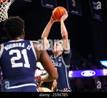 January 25, 2024: Duke guard Cooper Flagg (2) at free throw line. NCAA ...