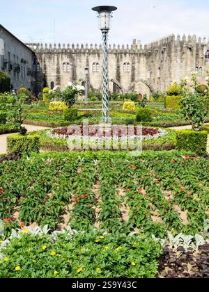 Santa Barbara garden with the medieval Episcopal Palace (old palace of ...