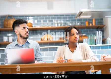 A snapshot of the business scene with young multinational members Stock ...