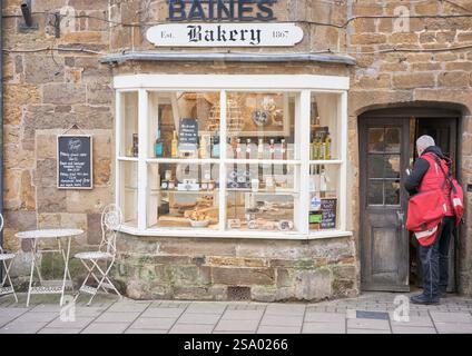 Baines Bakery shop (established 1867) at the market town of Uppingham ...