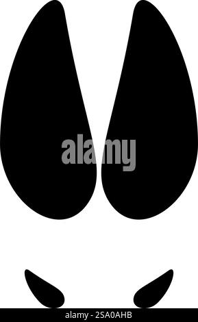 Hoof print wild boar hog icon in circle round black color vector ...