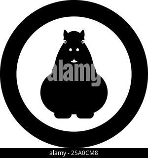 Capybara icon in circle round black color vector illustration image ...