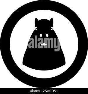 Capybara head icon in circle round black color vector illustration ...