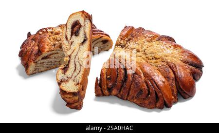 Sliced Cinnamon Braided Bread topped with pearl sugar, kaneli ...