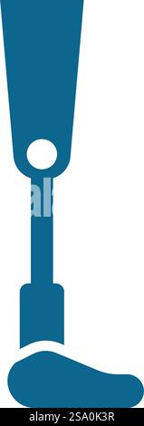 Prosthetic leg icon logo sign vector outline in black and white color ...