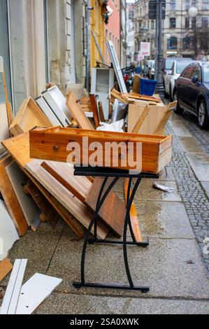 Bulky garbage heap at the roadside with furniture Stock Photo - Alamy