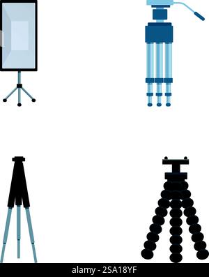 Tripod stand icons set, simple style Stock Vector Image & Art - Alamy