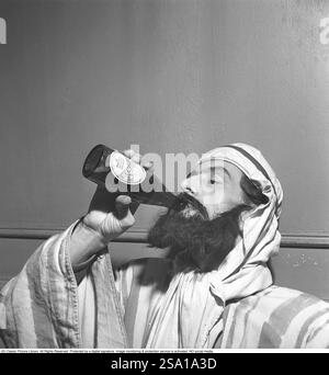 Photo of funny old beard man crossed palms look promo wear blue ...