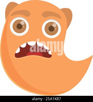 Vector kind ghost with a cute face. Halloween sticker Stock Vector ...