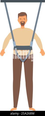 Training elastic man icon cartoon vector. Patient therapy. Massage ...