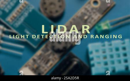 Lidar (light detection and ranging) sensor microchip. Measures distance ...