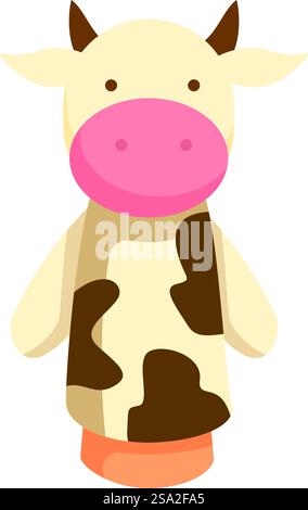 cow hand puppet cartoon vector illustration Stock Vector Image & Art ...