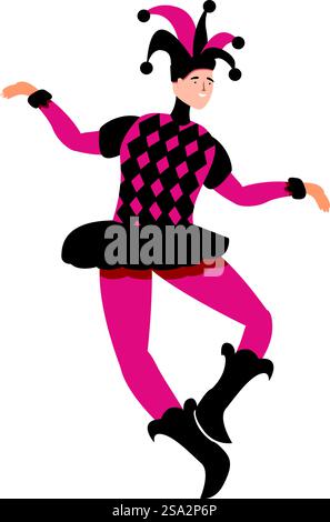Jumping joker icon cartoon vector. Cute game show. Trick acrobatic ...