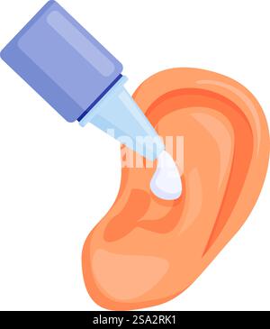 Use ear drops for infection icon cartoon vector. Cure liquid. Health ...
