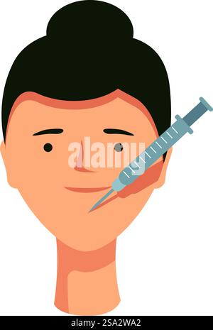 Therapy drug inject face icon cartoon vector. Botox procedure. Clinic ...